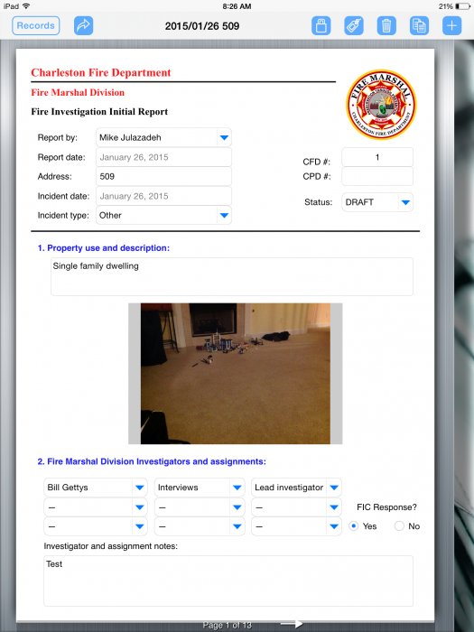 Fire Department Uses iPad to Prepare Reports Fire Department Uses iPad to Prepare Reports