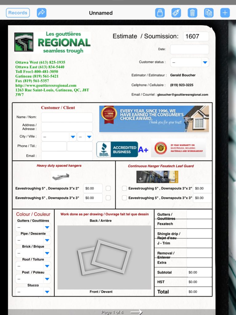 Using The Formconnect App And The Ipad To Generate An Estimate